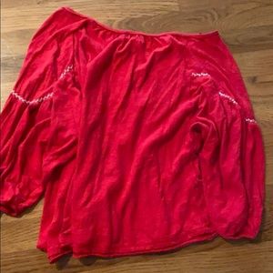 Free People | Tops | Free People Red Swing Top Sz S | Poshmark